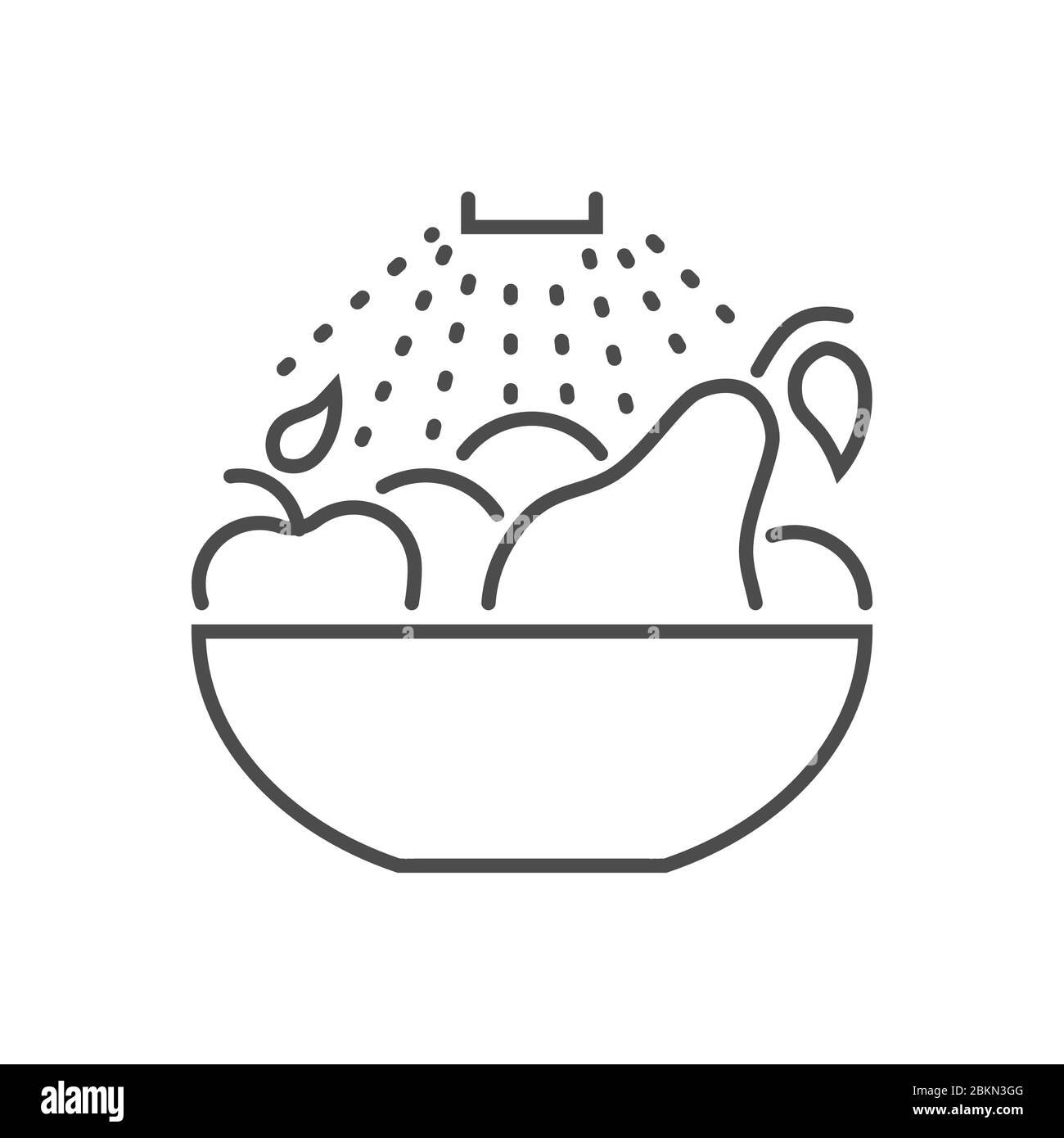 Wash fruits related vector thin line icon Stock Vector Image & Art - Alamy