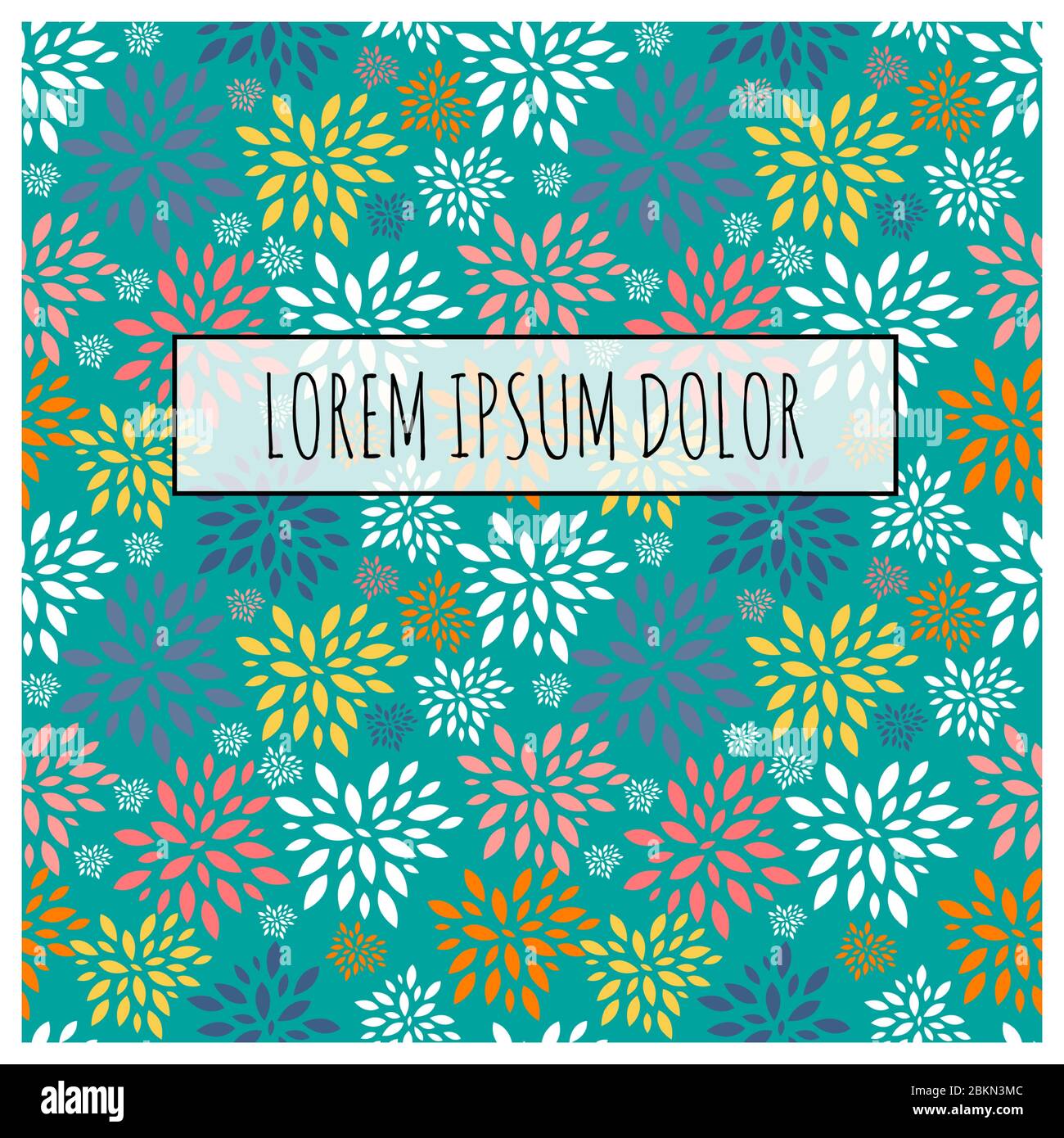 Abstract Spring Flower Pattern with Frame and Sample Text. Vector ...