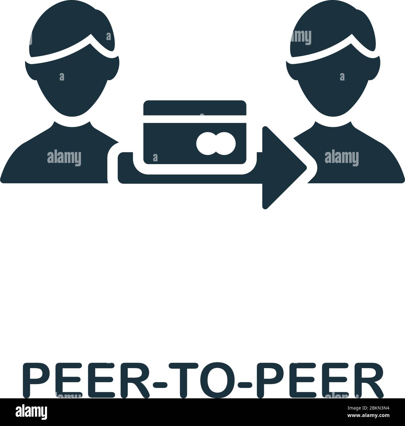 Peer-To-Peer icon. Simple illustration from fintech industry collection ...