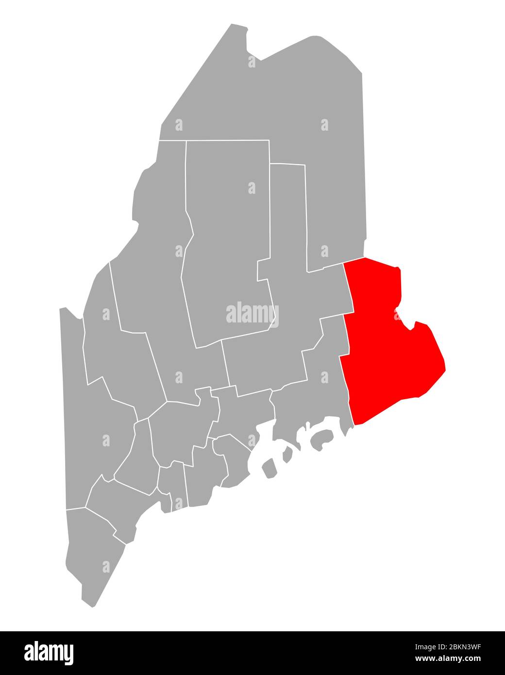 Map of Washington in Maine Stock Photo - Alamy