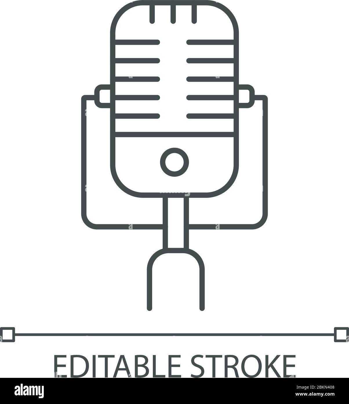 Vintage microphone pixel perfect linear icon Stock Vector Image & Art ...