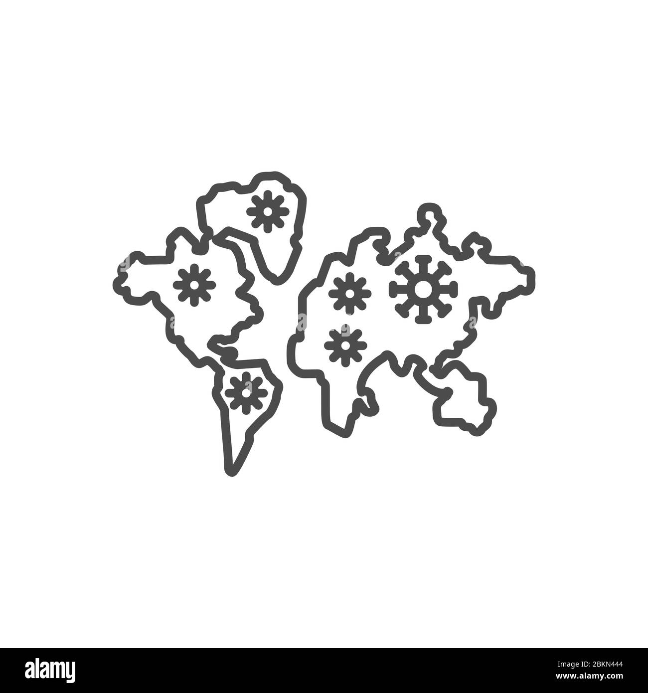 Spreading world map related vector thin line icon Stock Vector Image ...