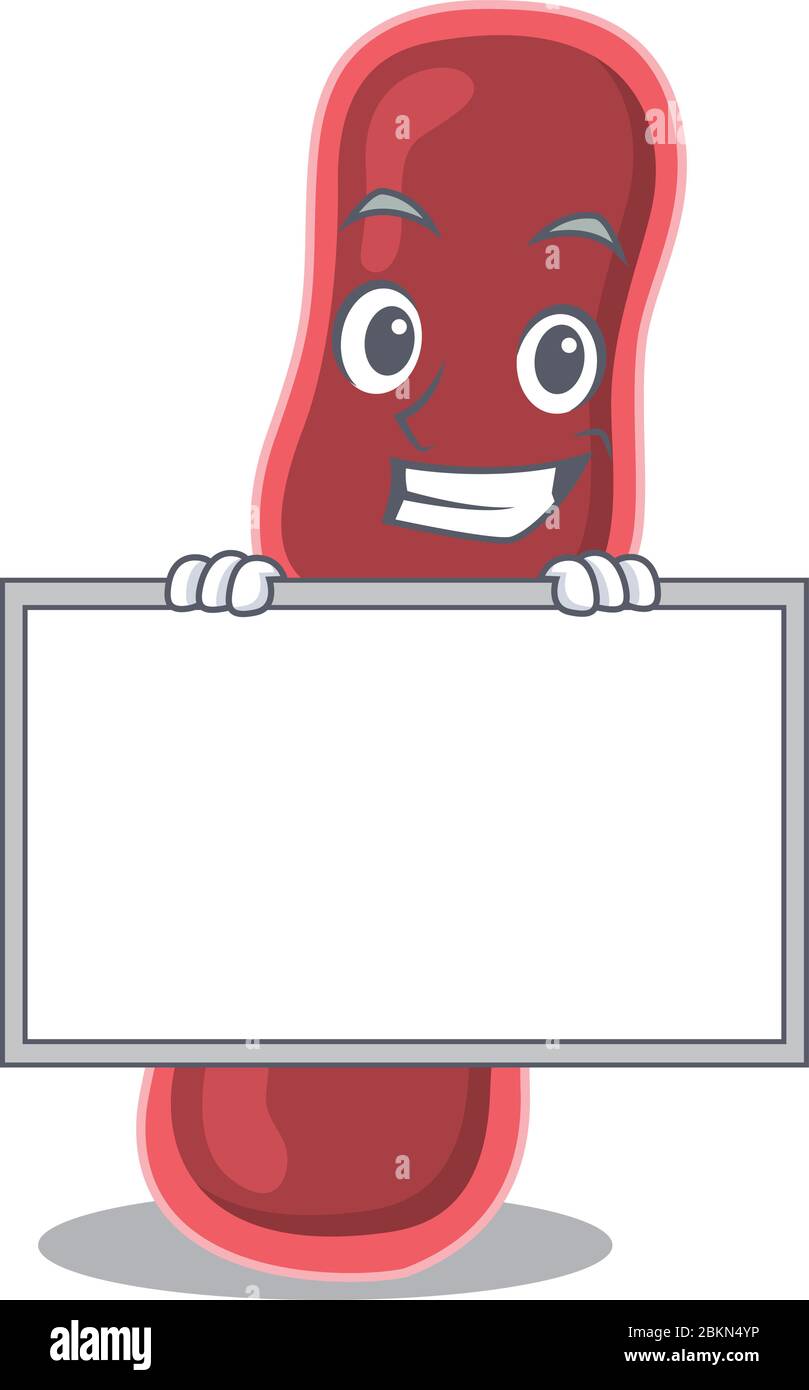 Smiling bacillus bacteria cartoon design style has a board Stock Vector ...