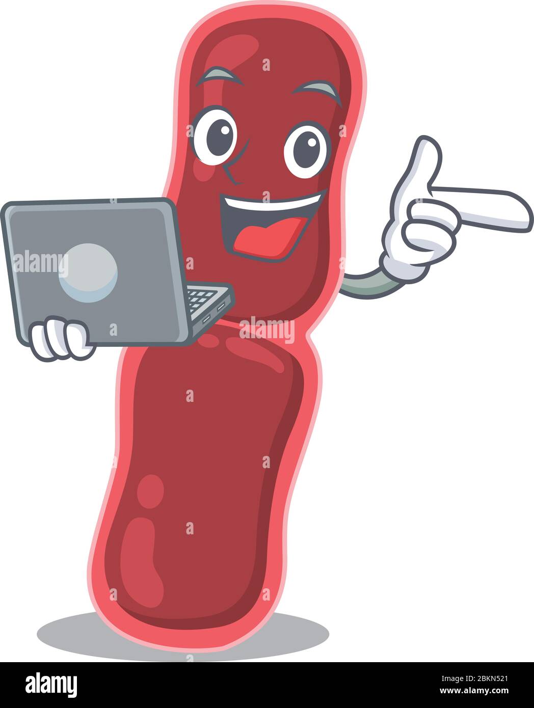 Cartoon character of bacillus bacteria clever student studying with a ...