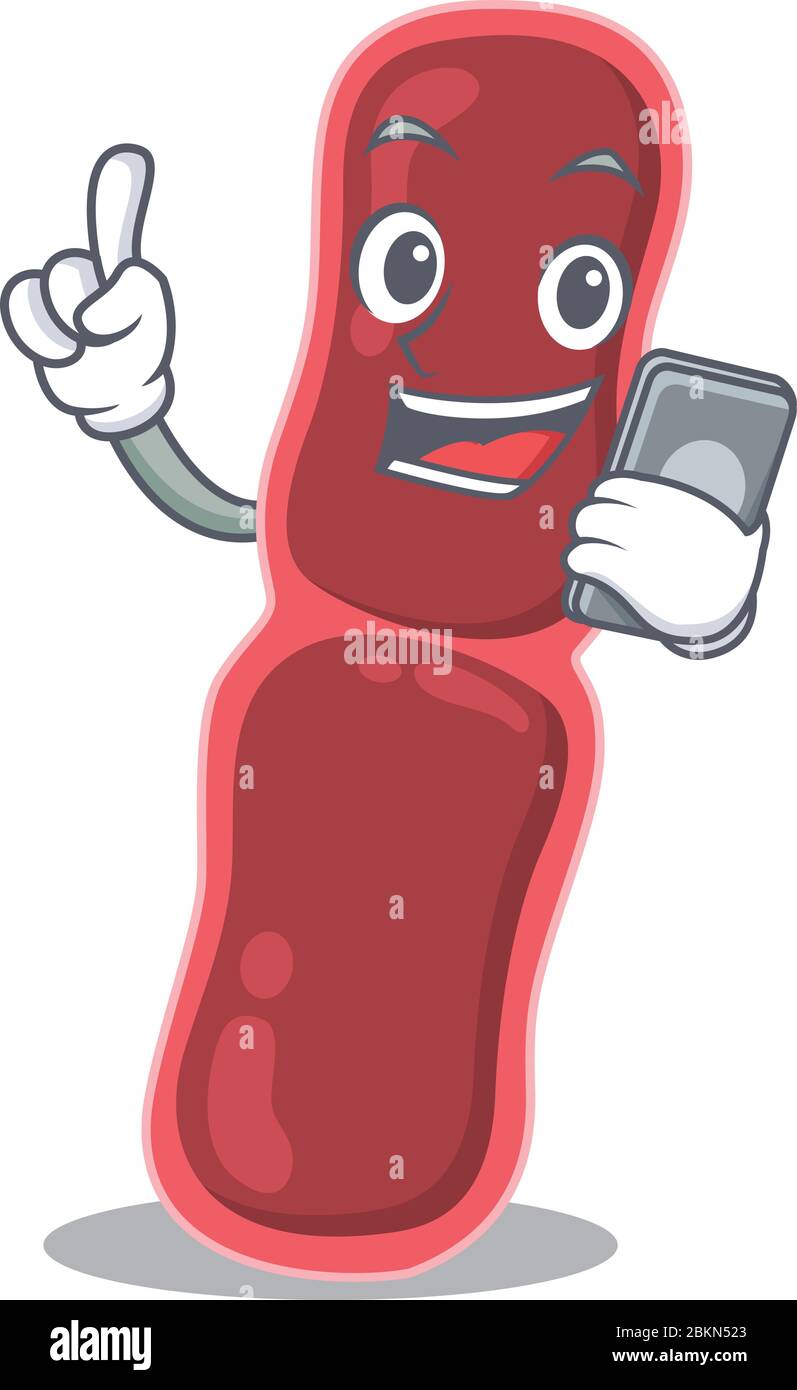 Bacillus bacteria cartoon character speaking on phone Stock Vector ...