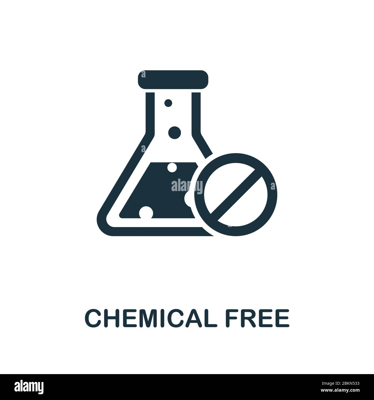 Chemical Free icon from organic farming collection. Simple line ...