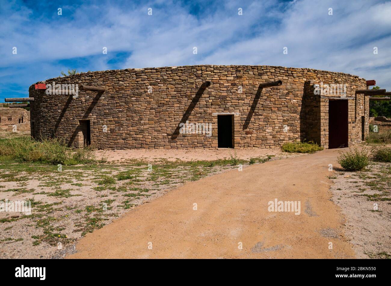 Reconstructed kiva at the Aztec Ruins National Monument, a UNESCO World ...
