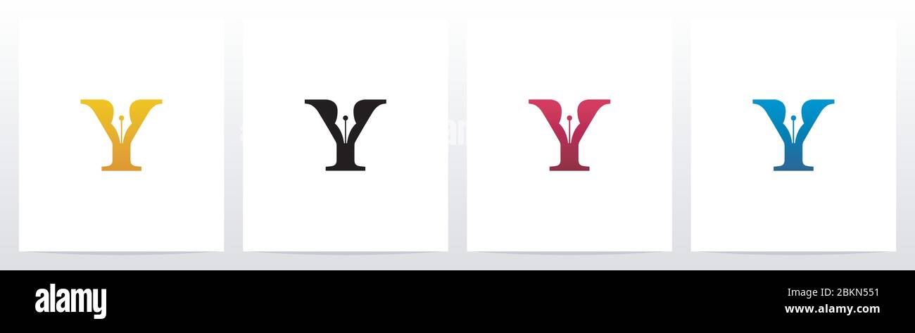 Pen Head On Letter Logo Design Y Stock Vector Image & Art - Alamy