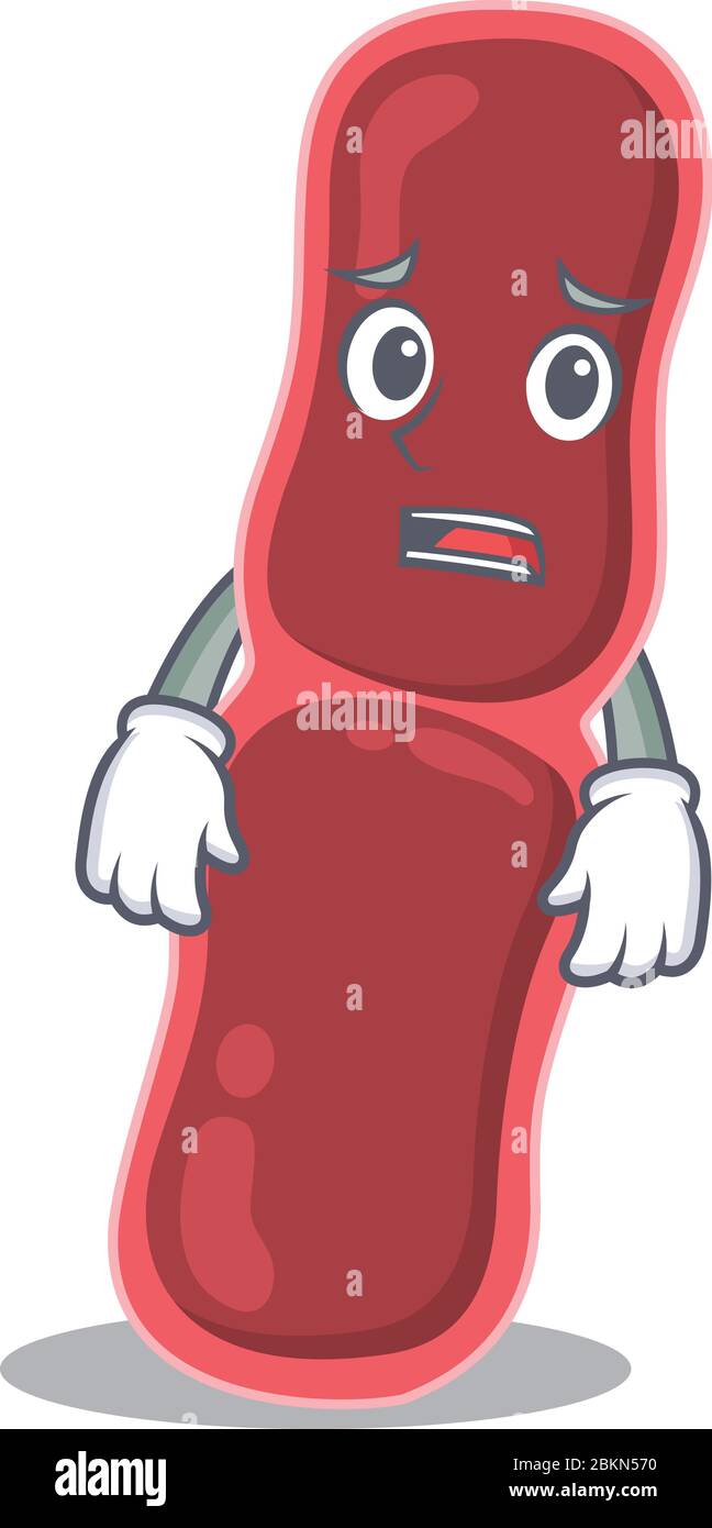 Cartoon design style of bacillus bacteria showing worried face Stock ...