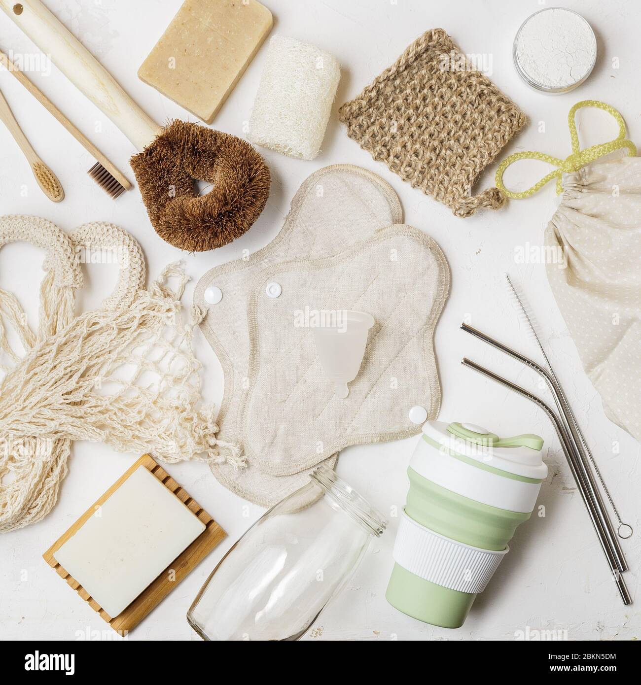 Set of Zero Waste Houseware products for Sustainable Living. Eco ...