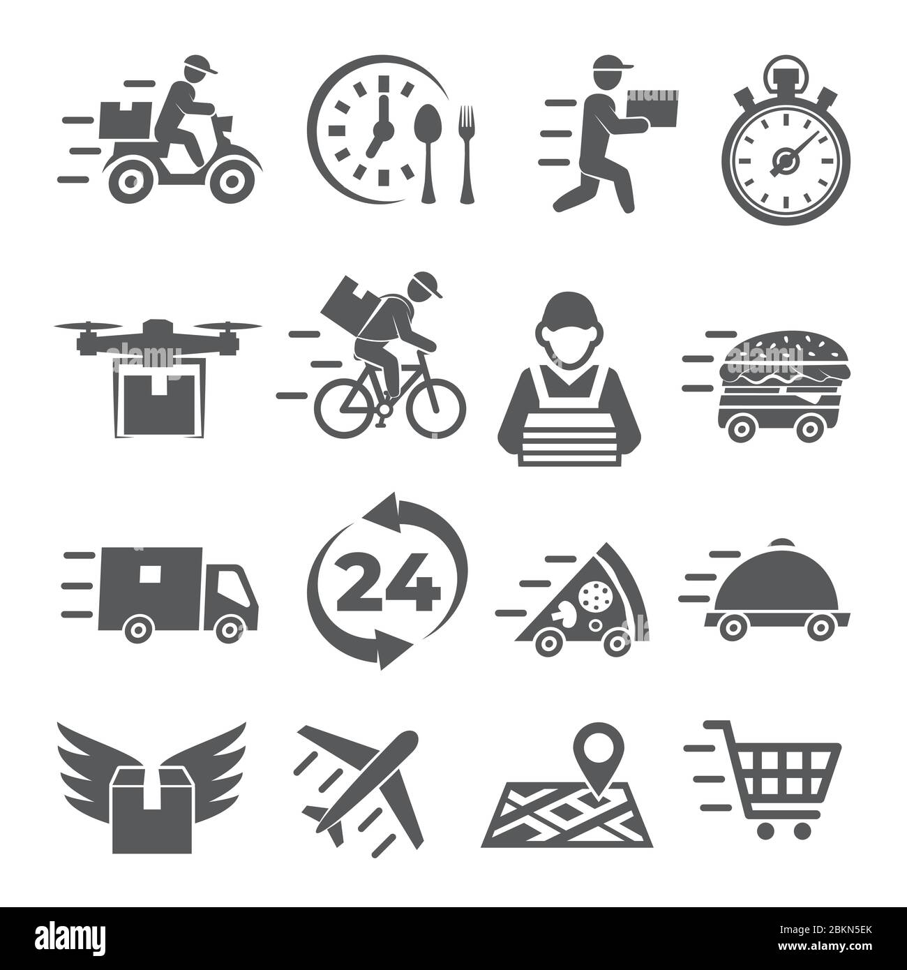 Delivery service vector icons Cut Out Stock Images & Pictures - Alamy