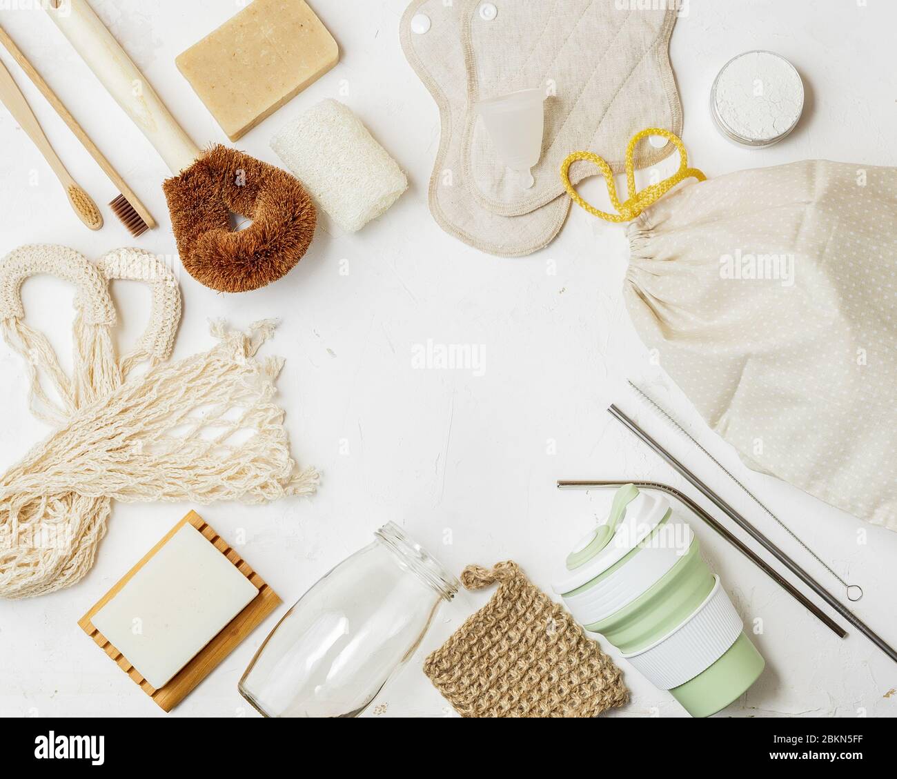 Set of Zero Waste Houseware products for Sustainable Living. Eco ...