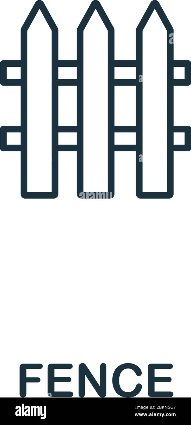 Fence icon. Line style symbol from real estate icon collection. Fence ...