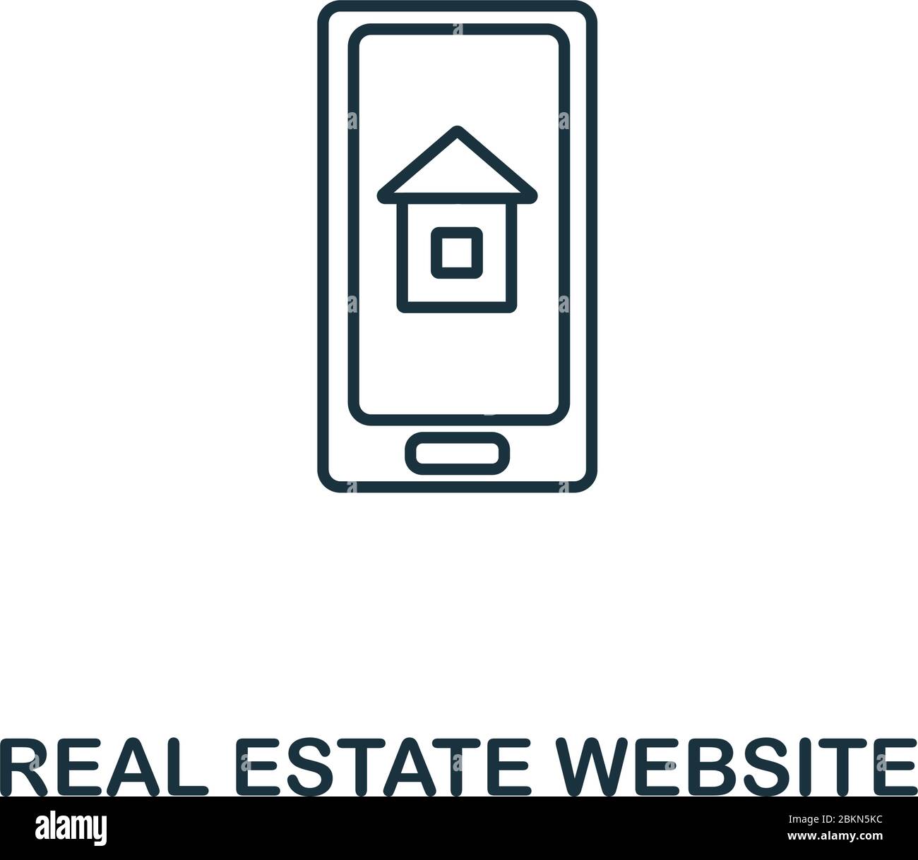 Real Estate Website icon. Line style symbol from real estate icon ...