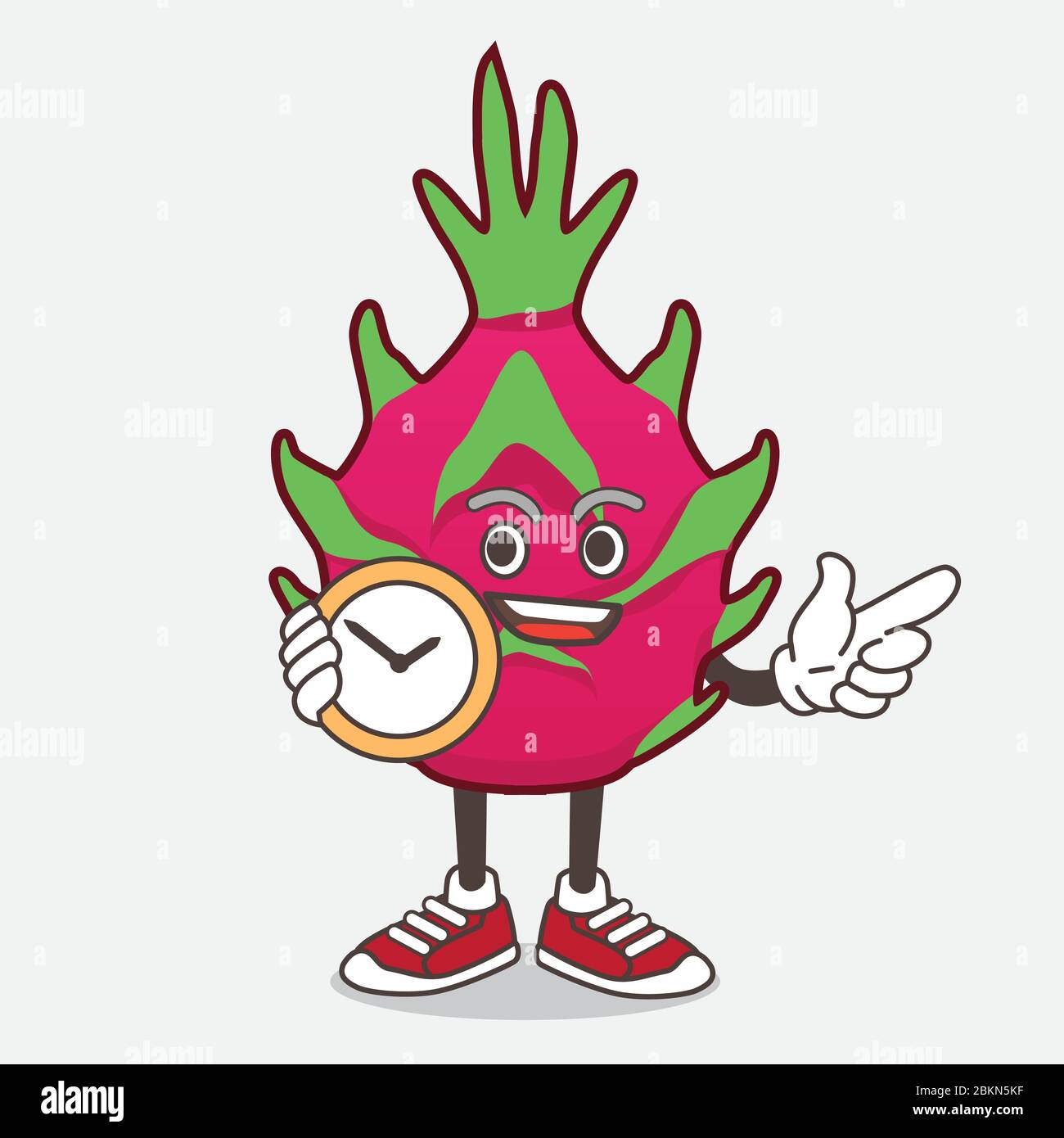 An illustration of Dragon Fruit cartoon mascot character holding a ...