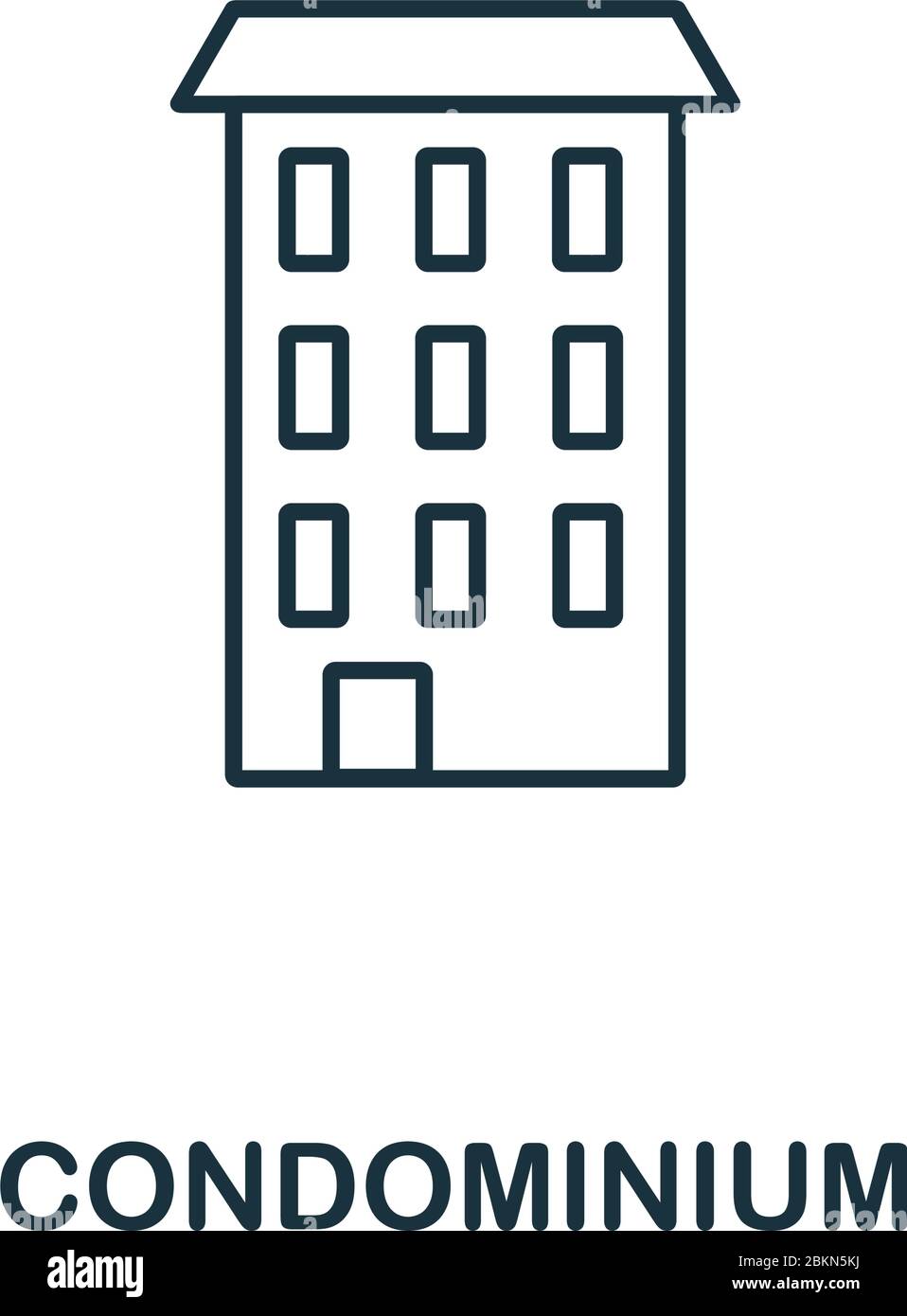 Condominium icon. Line style symbol from real estate icon collection ...