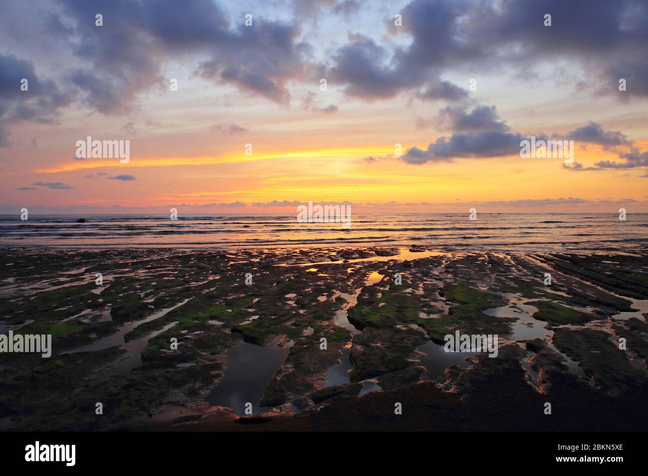Sunset over rock pools, close to Sirena Ranger Station, Corcovado ...