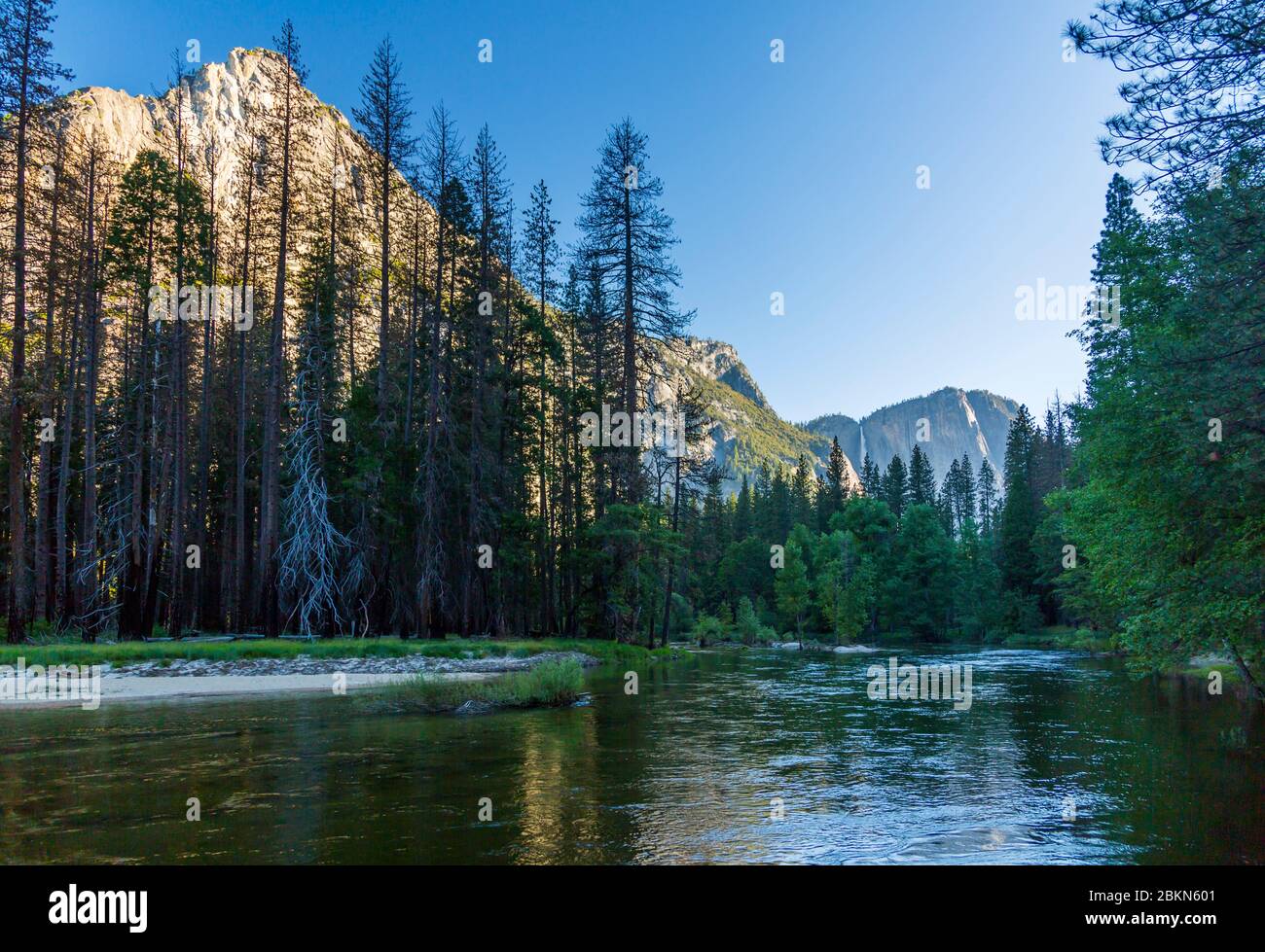 View of Cooks Meadow and Upper Yosemite Falls, Yosemite National Park ...