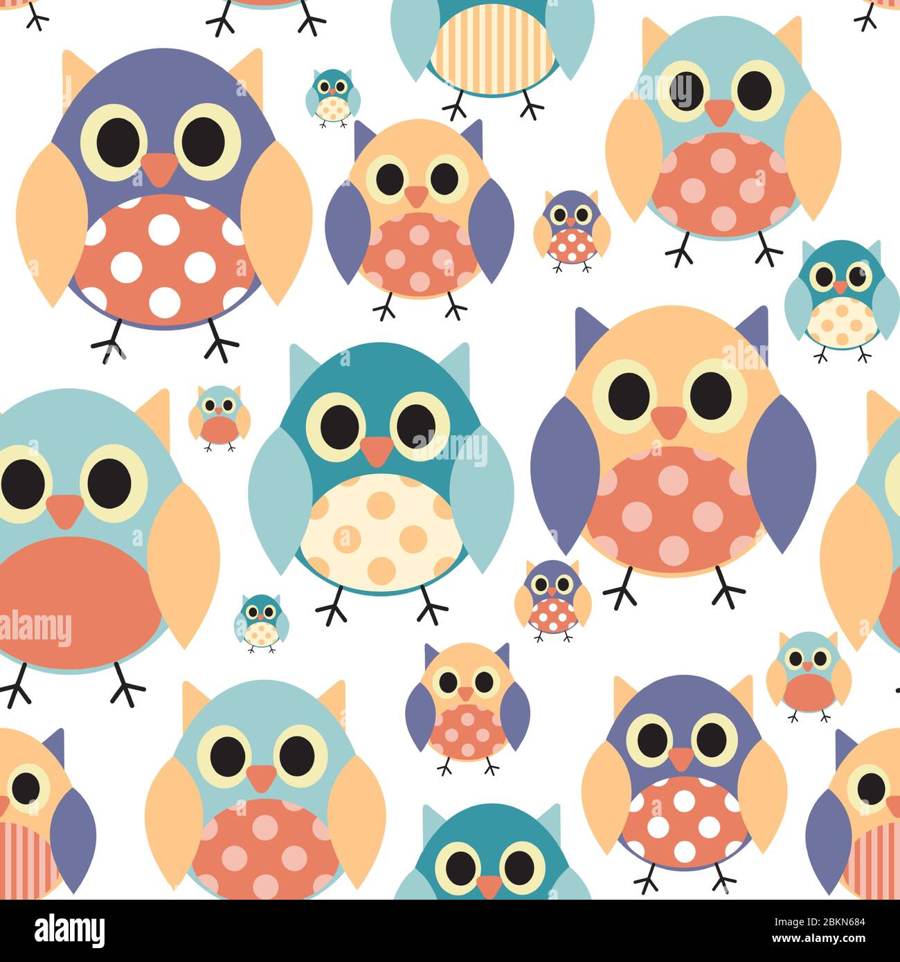 Owl Seamless Pattern Background Vector Illustration Stock Vector Image ...