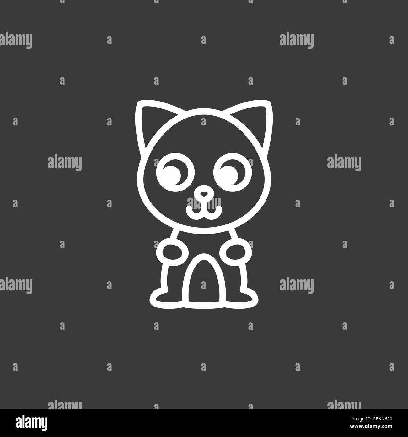 Kitty Vector Icon. Cat symbol isolated on background Stock Vector Image ...
