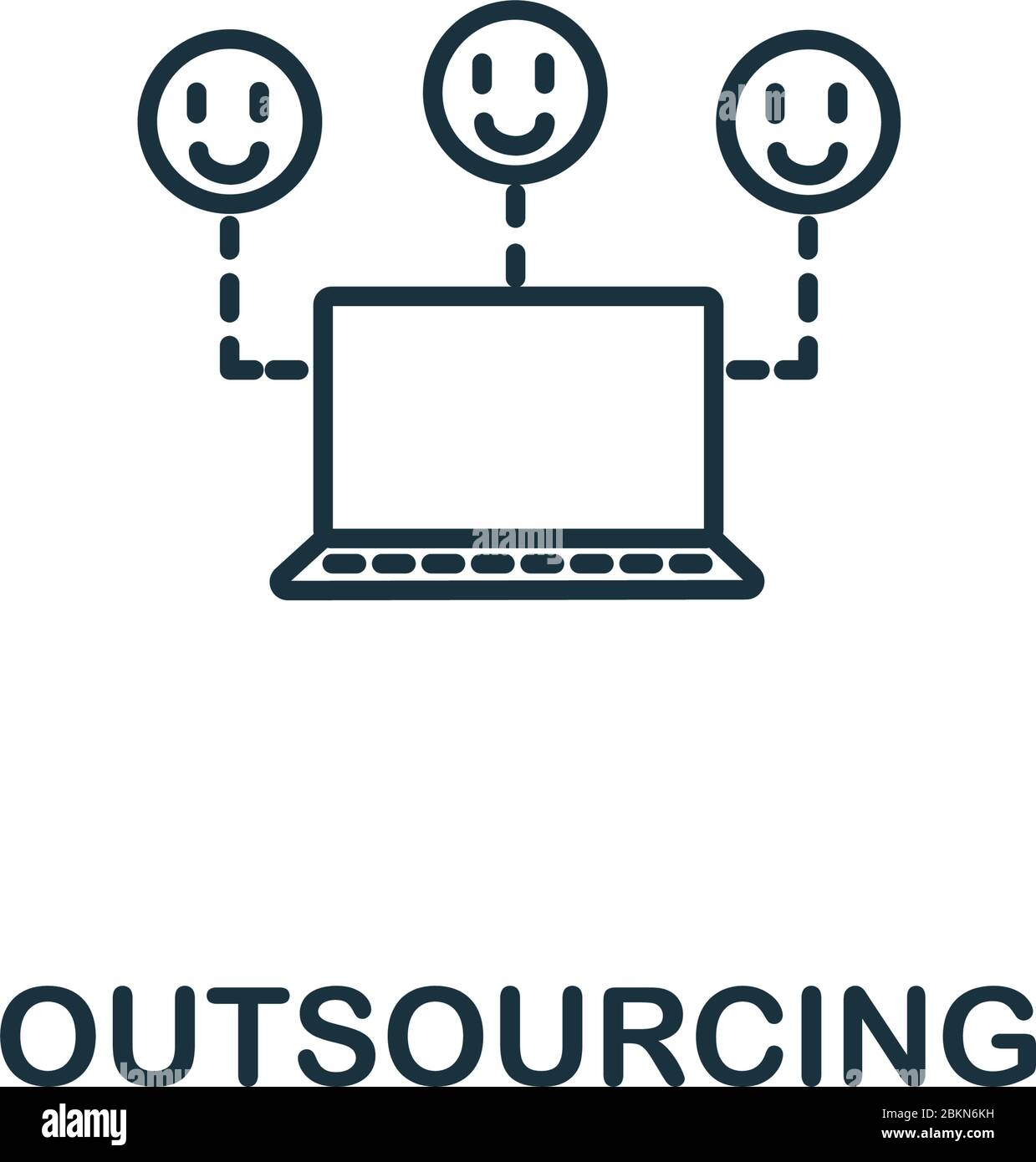 Outsourcing icon from customer service collection. Simple line element ...