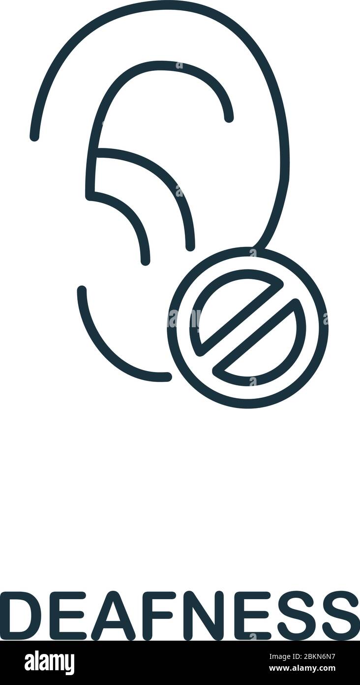 Deafness icon. Simple line element Deafness symbol for templates, web ...