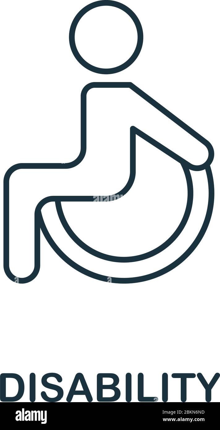 Disability icon. Simple line element Disability symbol for templates ...