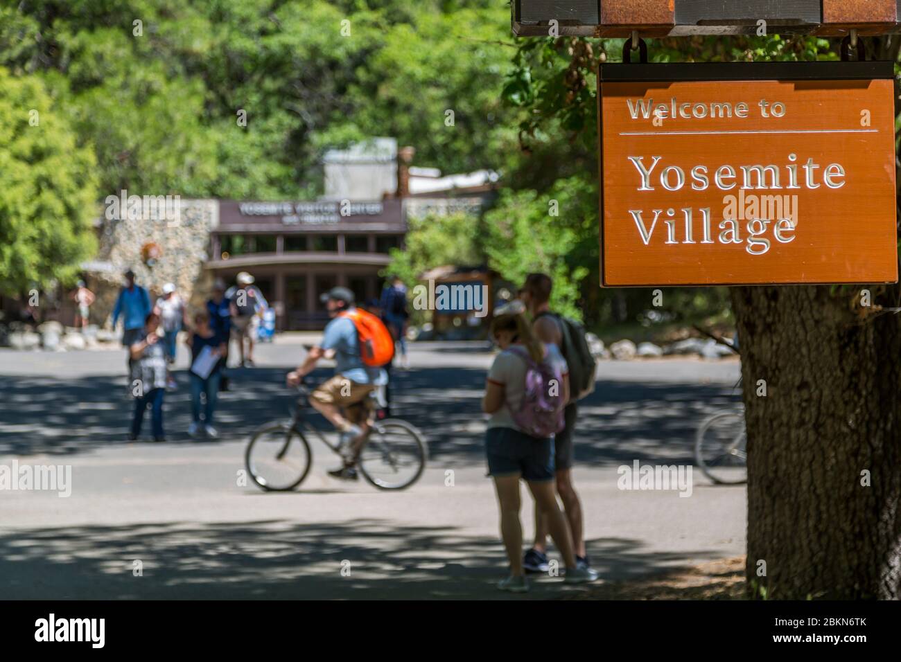 View of Yosemite Village sign, Yosemite National Park, UNESCO World ...