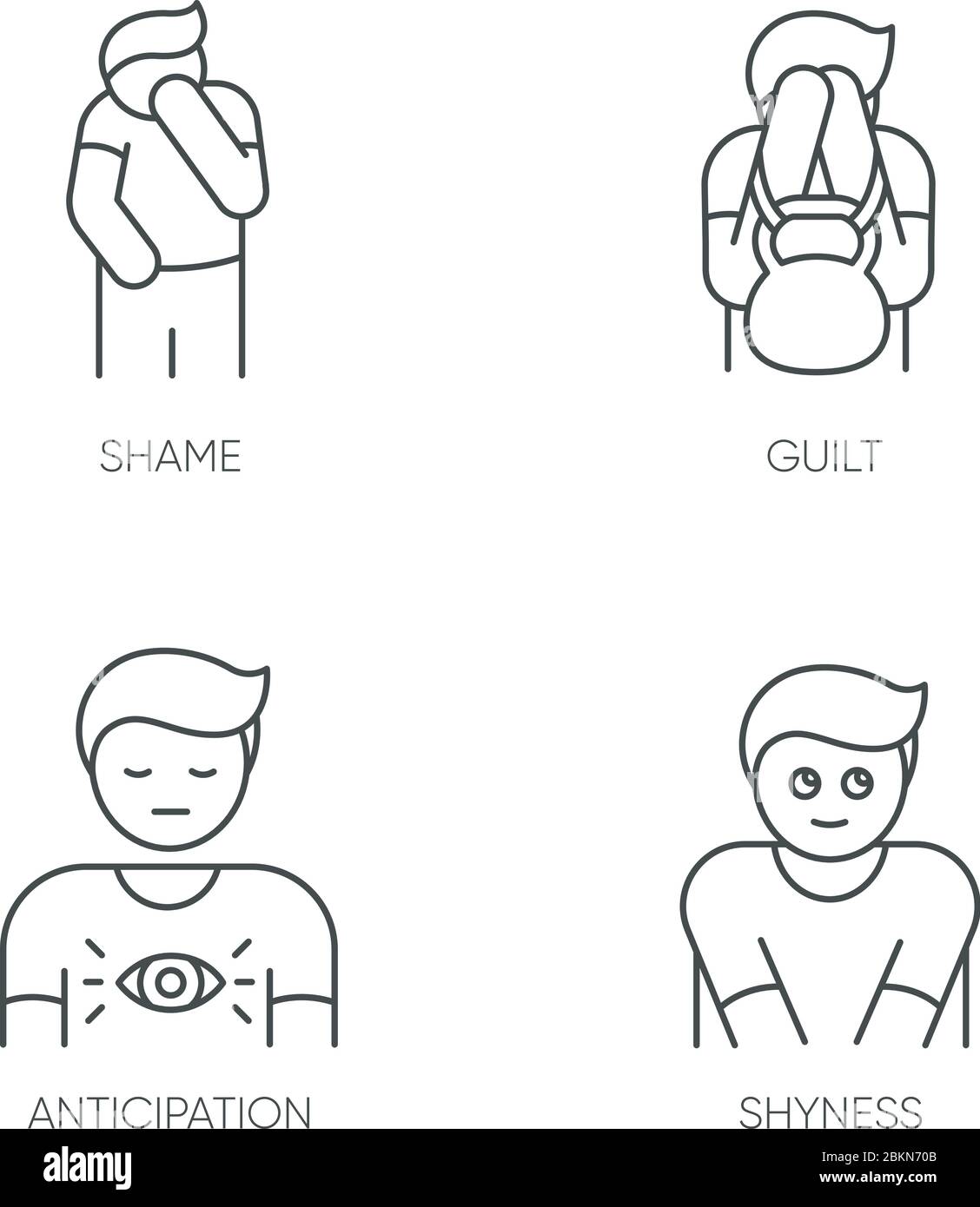 Human behaviour pixel perfect linear icons set Stock Vector Image & Art ...