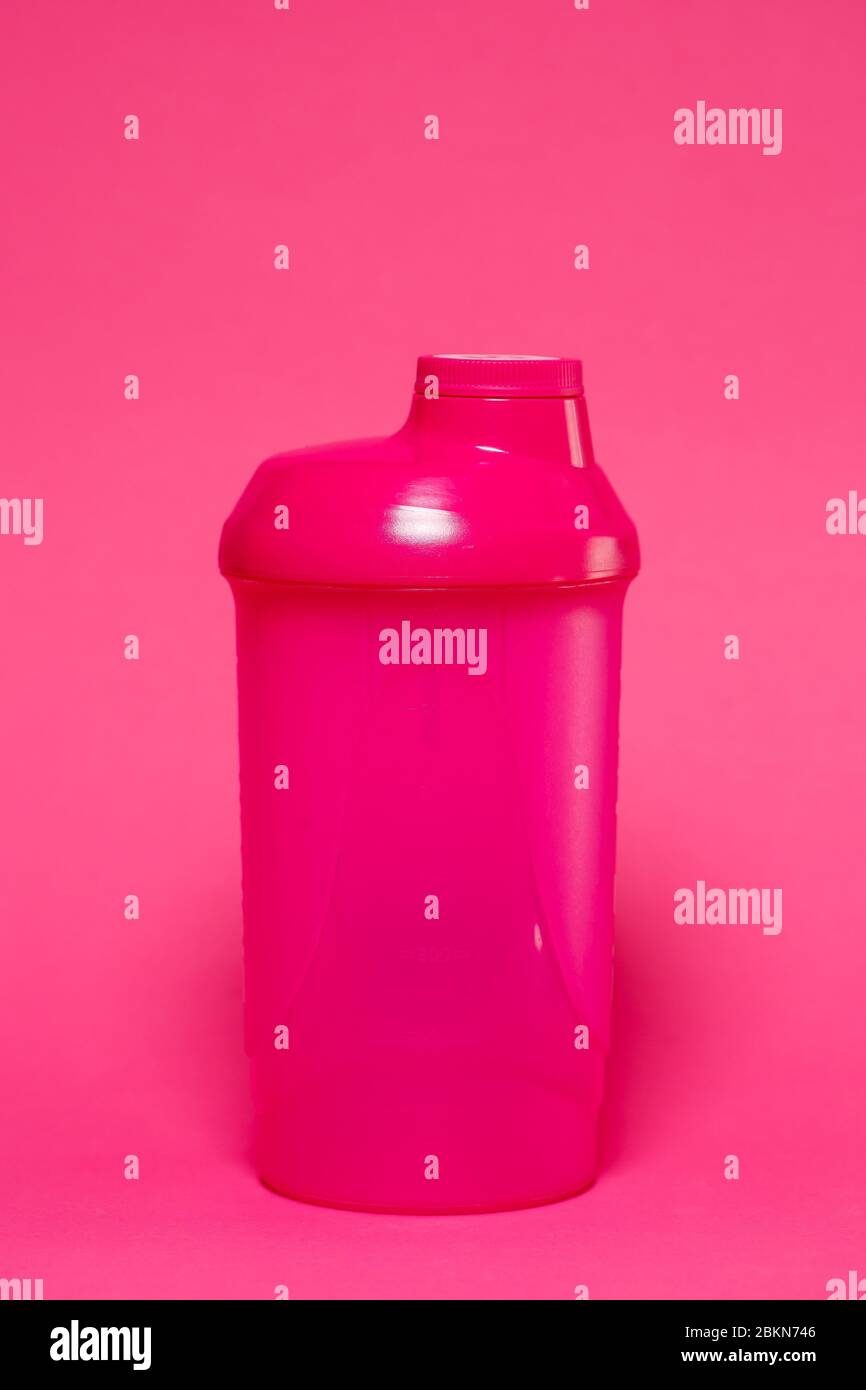 pink shaker, color background, sports, energy drink, equipment for the ...