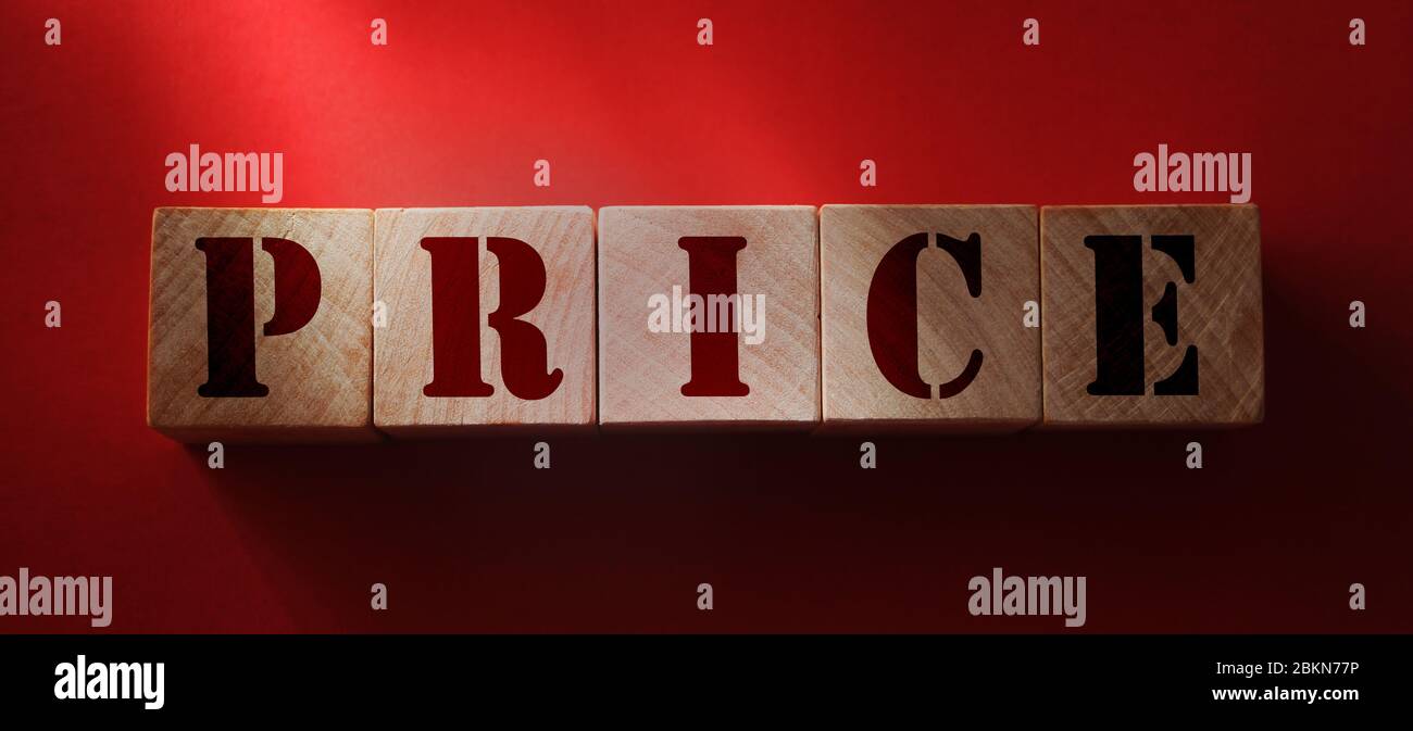 Price word made with wooden blocks. Pricing marketing business concept ...