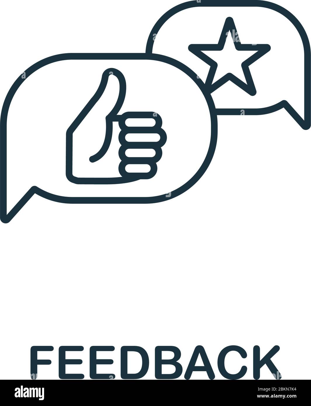 Feedback icon from customer service collection. Simple line element ...
