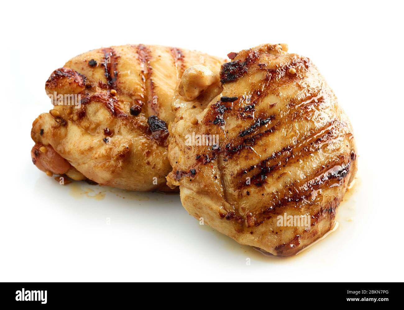grilled chicken skinless ham meat isolated on white background Stock ...