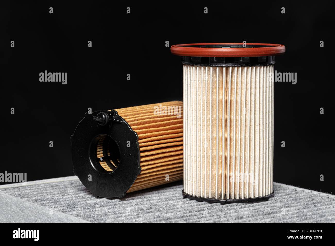 Car engine filter on dark background, close up Stock Photo - Alamy