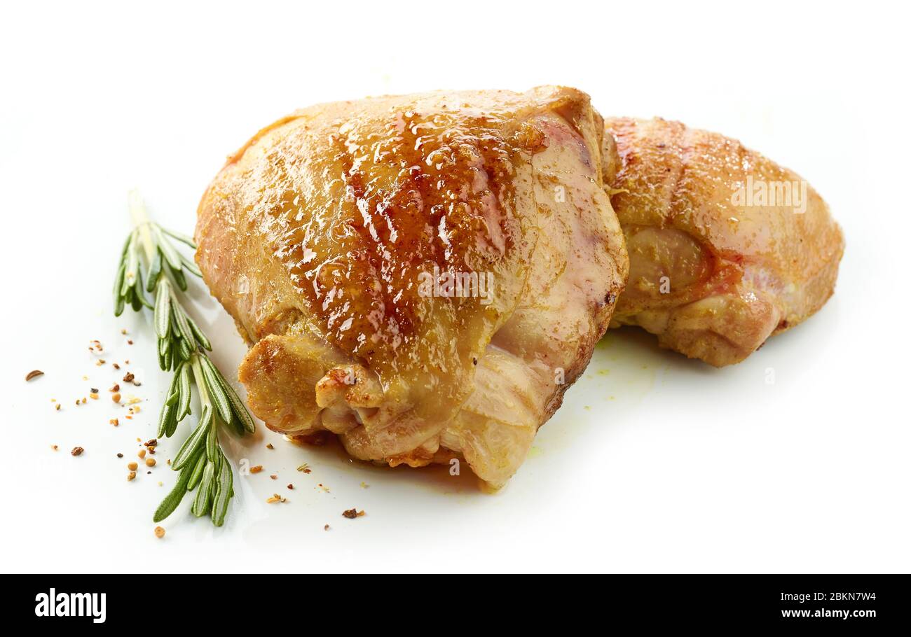 grilled chicken ham meat isolated on white background Stock Photo - Alamy