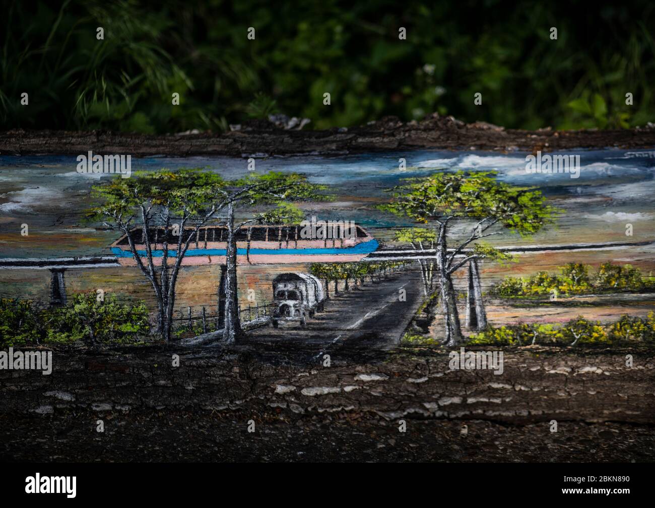 "Alwegbahn" a then planned railroad in Germany in the 50s Stock Photo ...