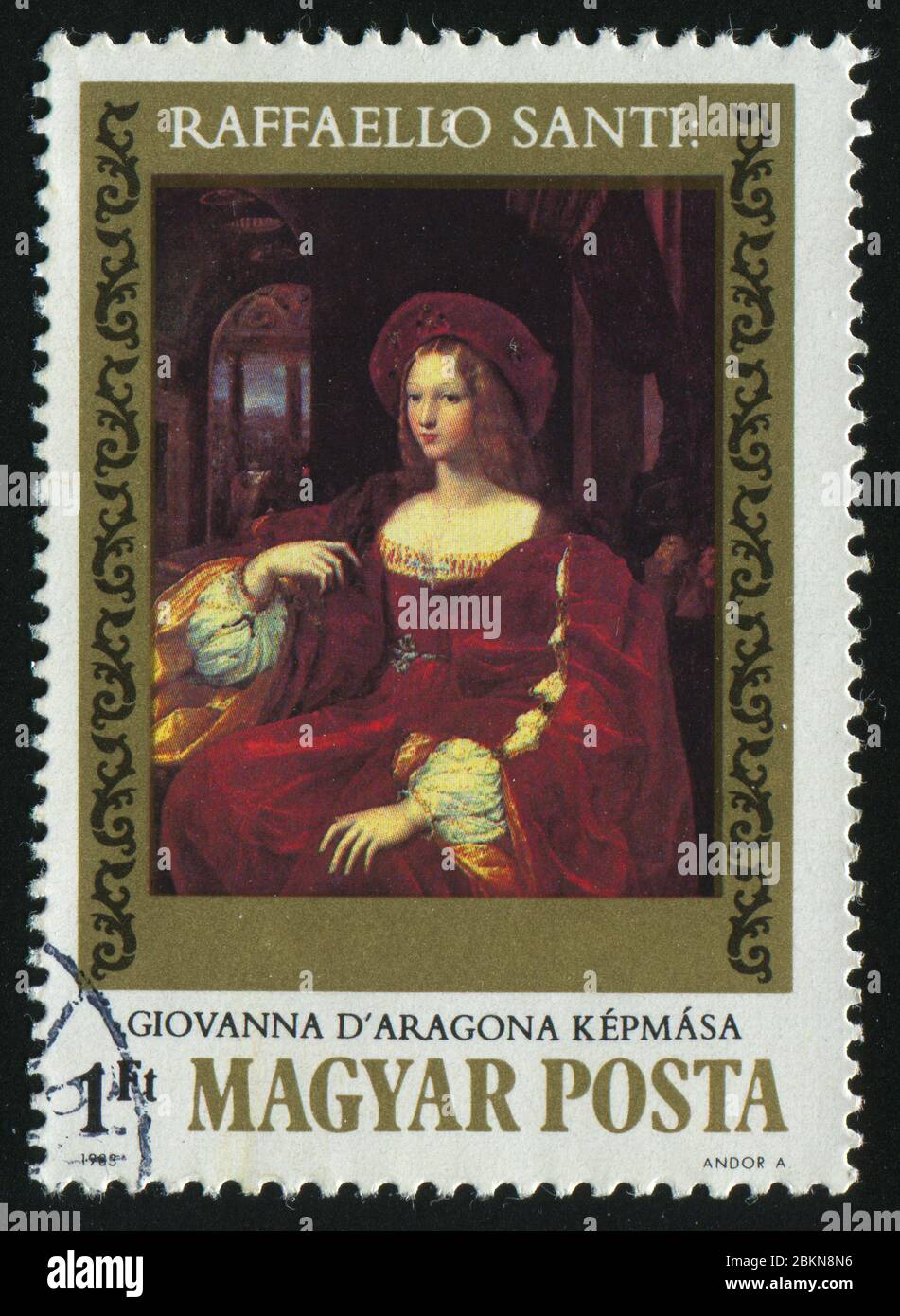 HUNGARY - CIRCA 1983: Joan of Aragon, by Raphael, circa 1983 Stock ...