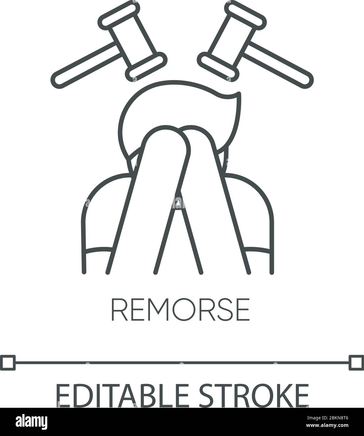 Remorse pixel perfect linear icon Stock Vector Image & Art - Alamy