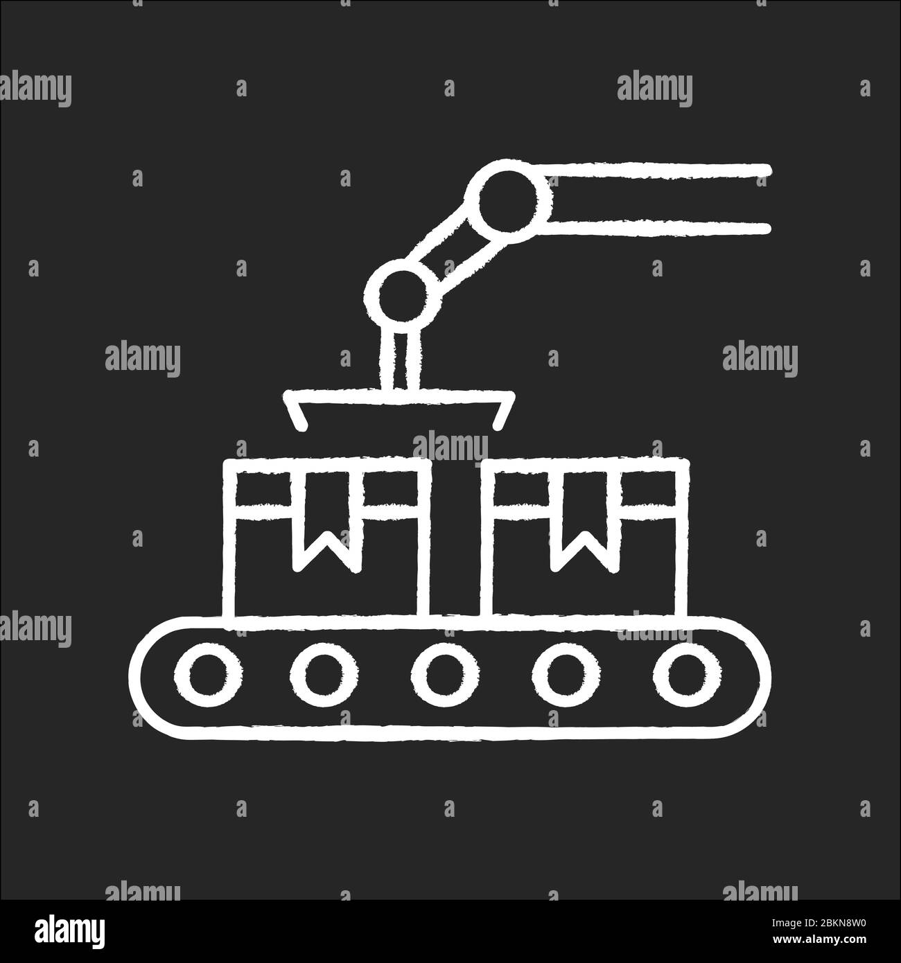 Production chalk white icon on black background Stock Vector Image ...