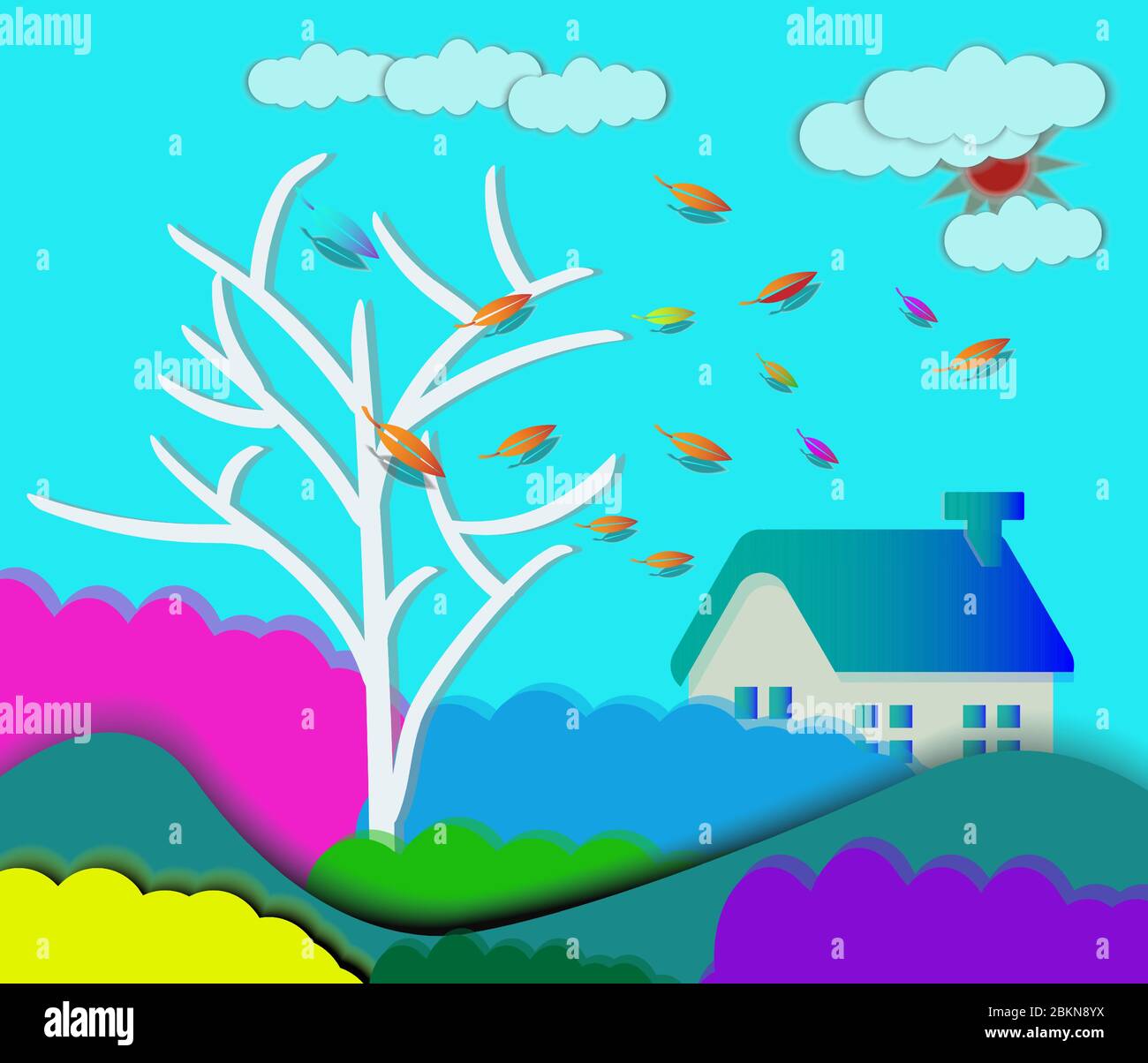 Paper landscape Stock Vector Images - Alamy