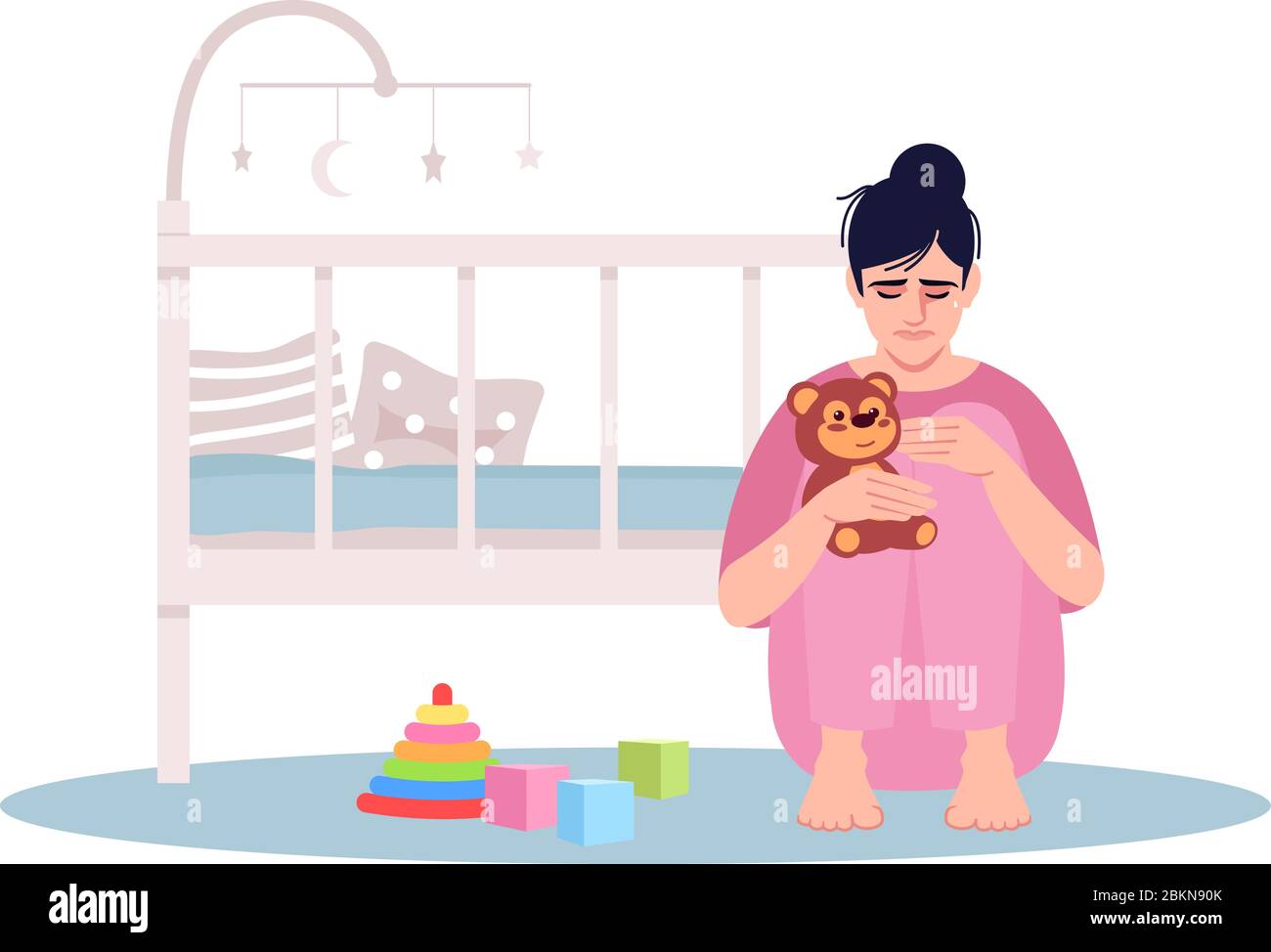 Mother baby crying stress Stock Vector Images - Alamy