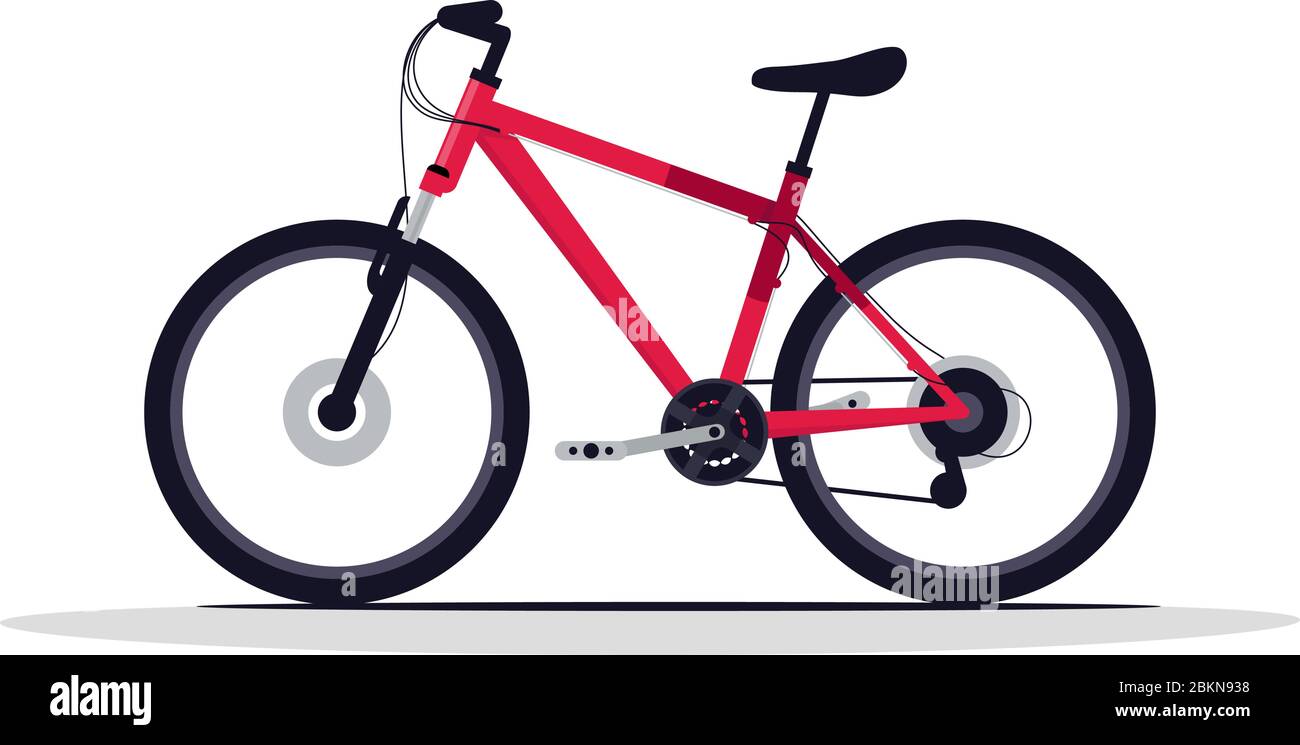 Red bicycle semi flat RGB color vector illustration Stock Vector Image ...