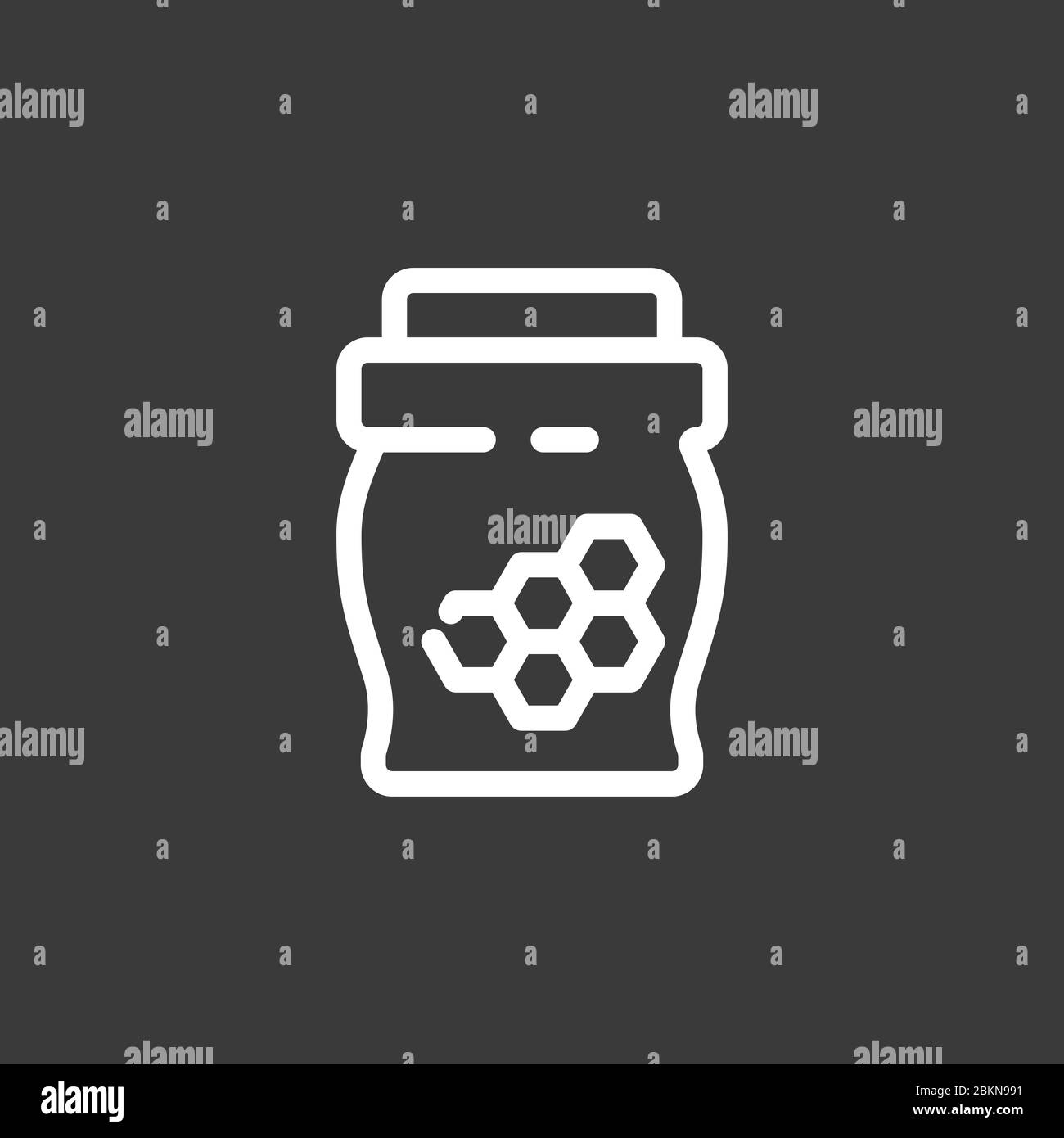 Jar vector icon with cap isolated on background. Honey symbol Stock ...