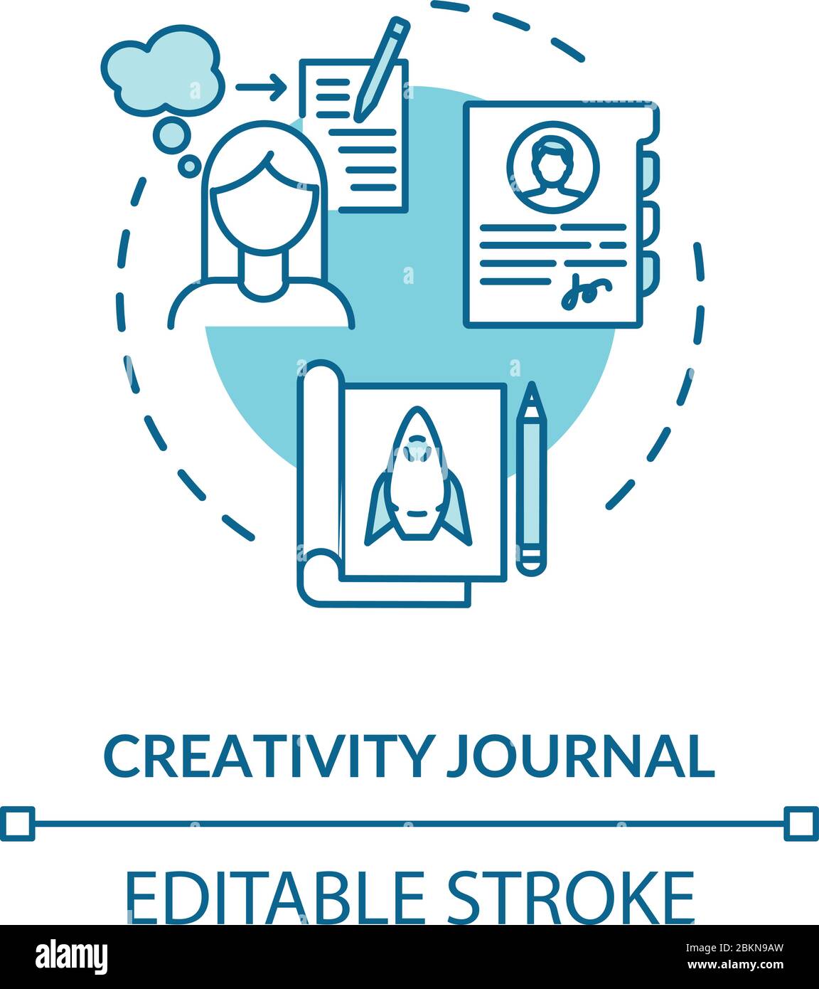 Creativity journal concept icon Stock Vector Image & Art - Alamy