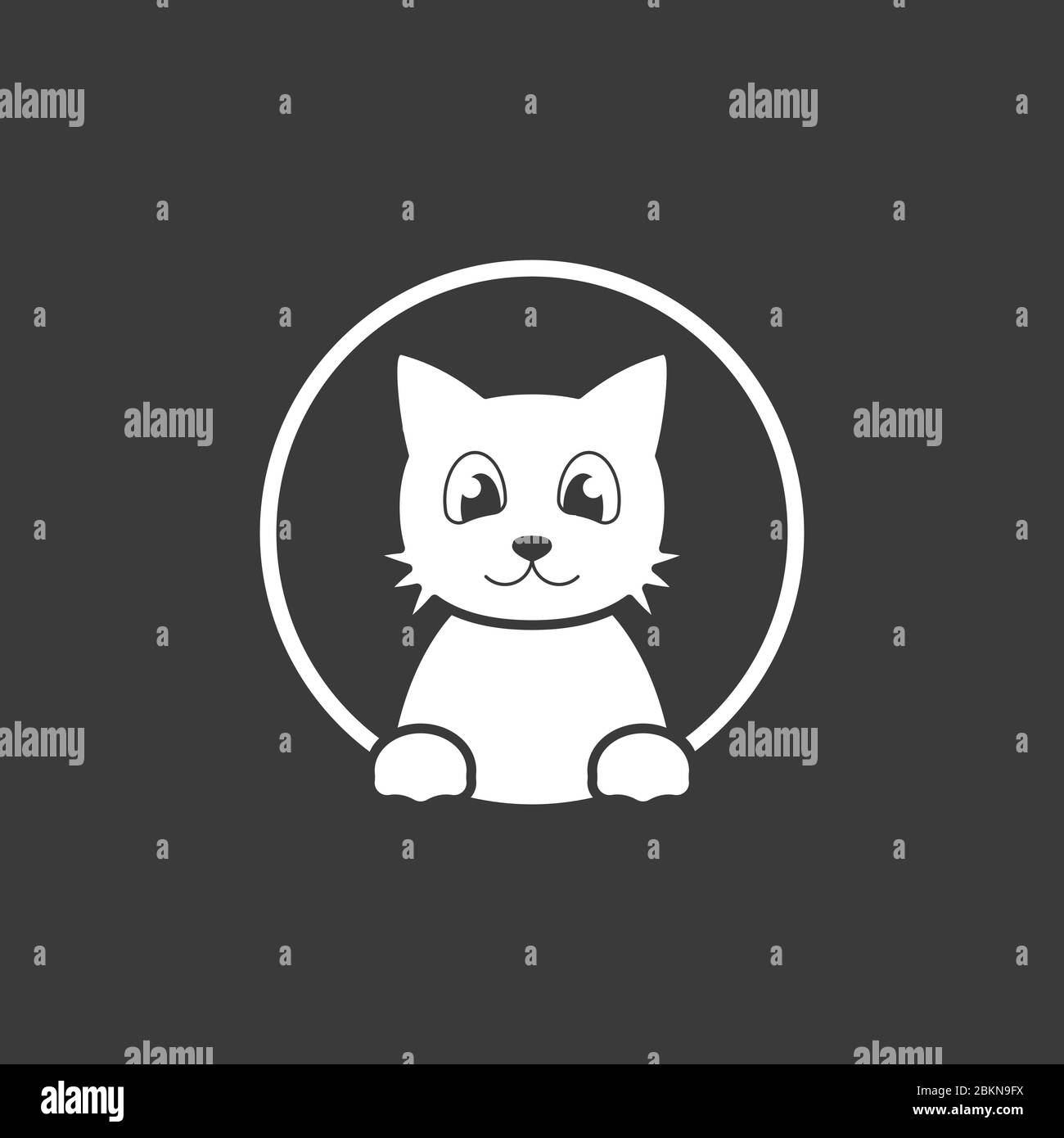 Kitty Vector Icon. Cat symbol isolated on background Stock Vector Image ...