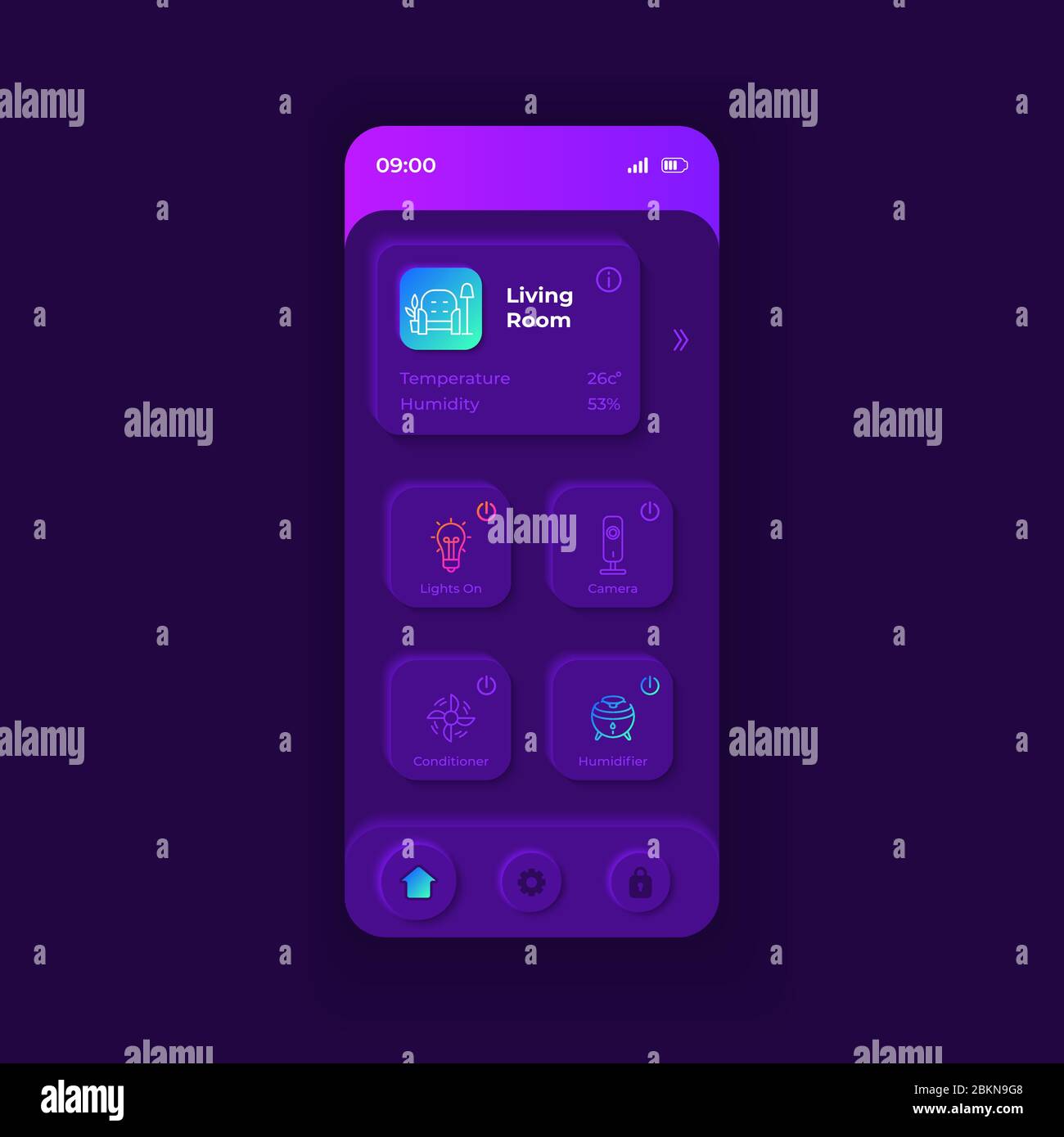 IOT application smartphone interface vector template. Mobile app page ... IOT application smartphone interface vector template. Mobile app page ...
