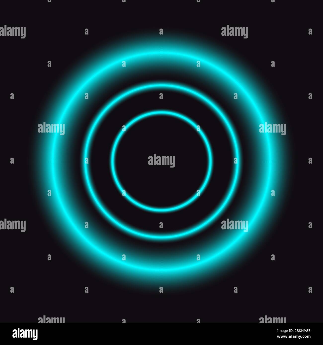 Neon vector circle with blurred halo, round empty frame, glowing star ...