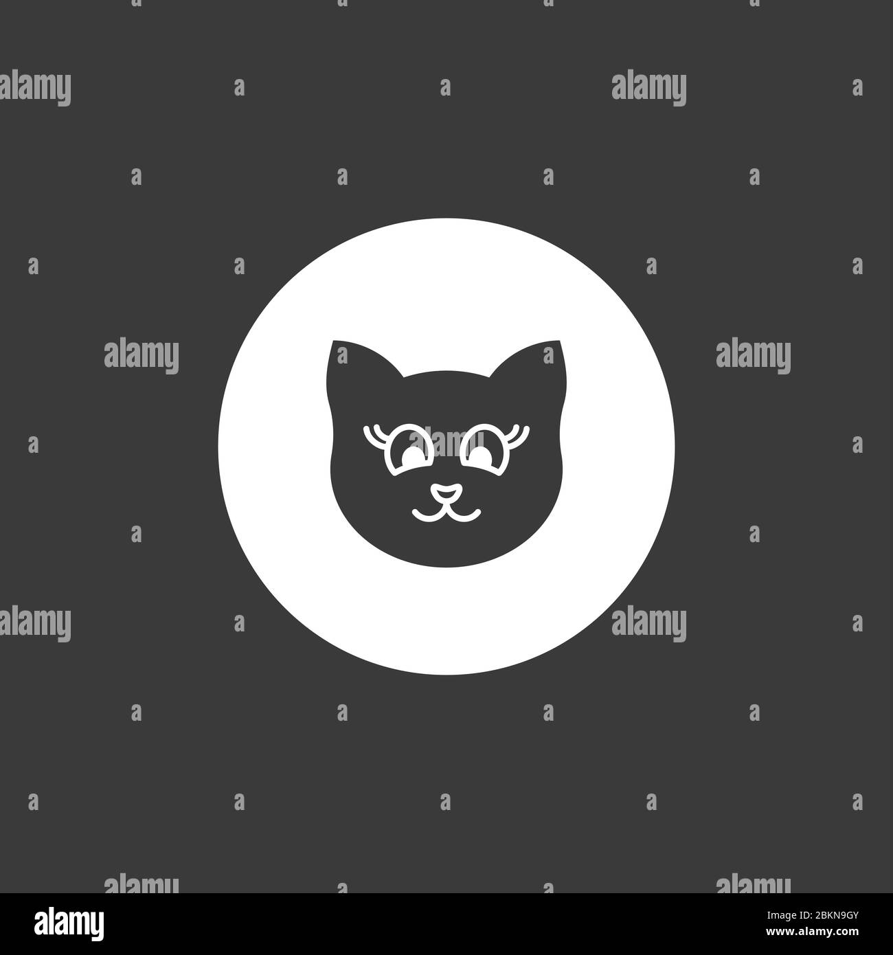 Kitty Vector Icon. Cat symbol isolated on background Stock Vector Image ...