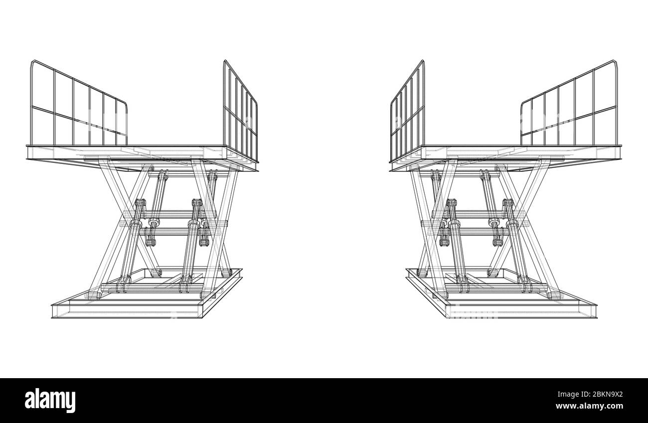 Scissors lift concept outline. Vector Stock Vector Image & Art - Alamy