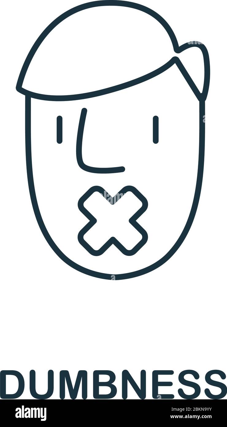 Dumbness icon. Simple line element Dumbness symbol for templates, web ...